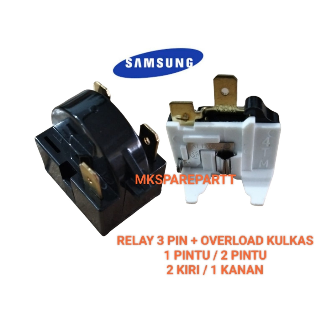 Jual Relay 3 Pin + Ptc Overload Kulkas SAMSUNG 1 pintu / 2 pintu ...