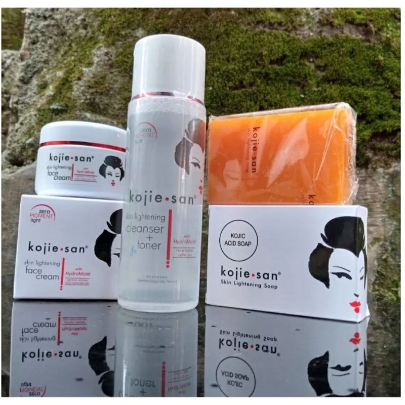 Jual Paket Kojisan/ Kojie san 3 in 1 Face Lightening Cream/ toner 100 ...