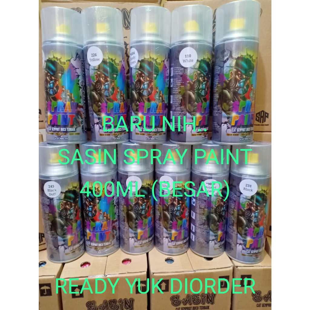 Jual New SASIN Spray Paint Cat Semprot Duco Terbaik 400 ml Pilok Warna ...