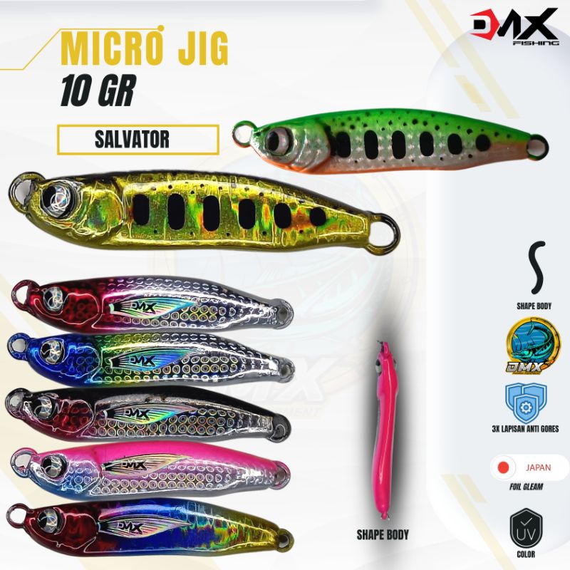 Jual MICRO JIG DMX 10 GRAM SALVATOR cpy GEN 2 UV COLOR PREMIUM JIG, METAL JIG 10 GRAM | Shopee ...