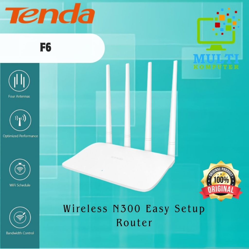 Jual Routher Tenda F6 Wireless Router 4 Antena | Shopee Indonesia