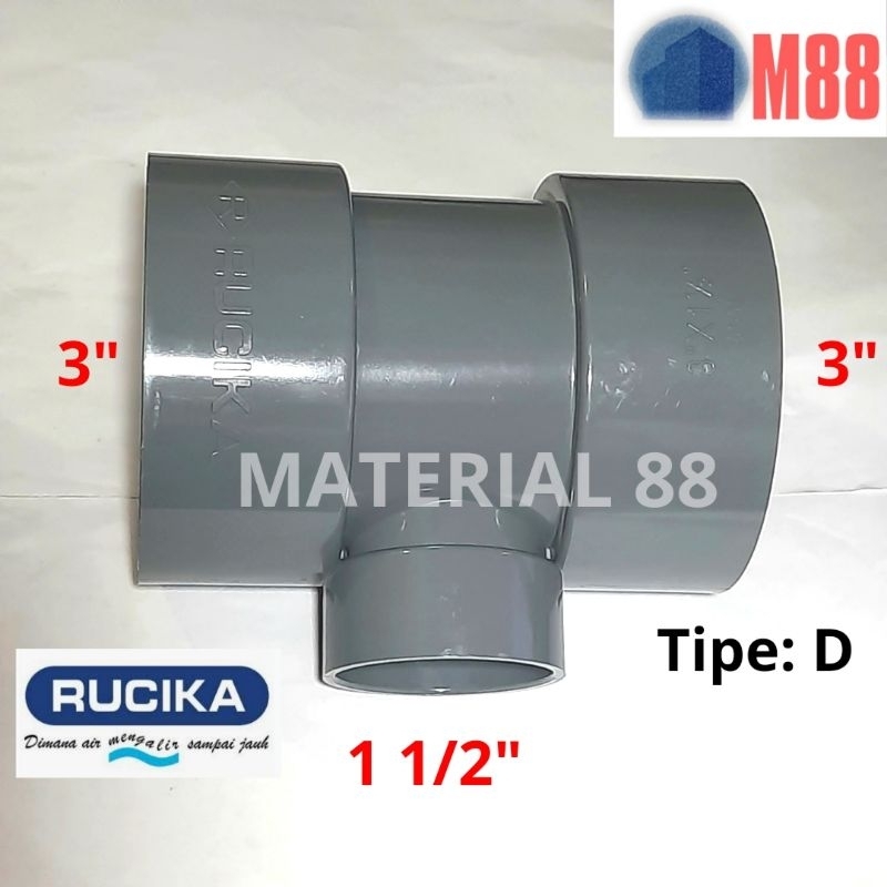 Jual Vlok Tee 3 x 1 1/2 inch D RUCIKA Te Reducer Increaser 3x1 1/2; 3x1 ...
