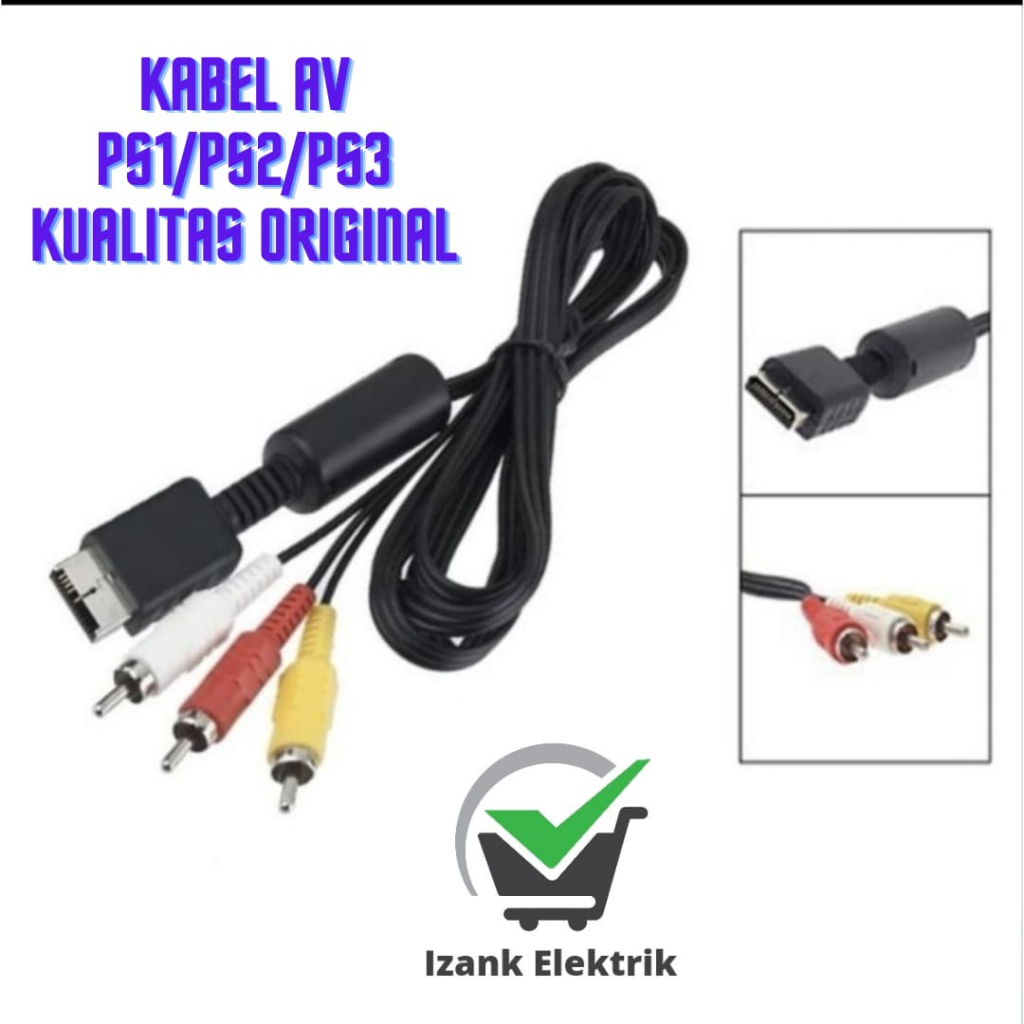 Jual Kabel av rca ps1 ps2 ps3 kabel audio video PlayStation KABEL AV ...