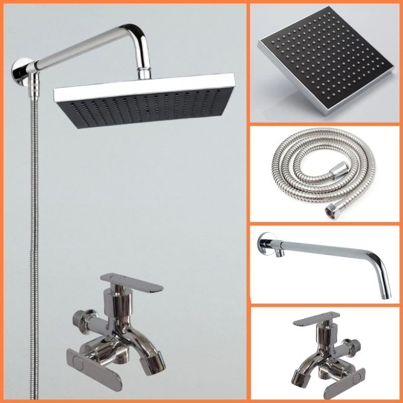Jual SHOWER TANAM 6 INCHI TANPA BOBOK/WALL SHOWER PAKET KRAN CABANG/SHOWER MANDI | Shopee Indonesia