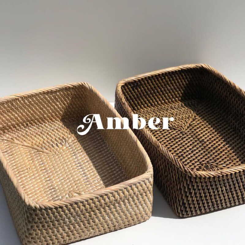 Jual Lombok Authentic | Amber Storage Box | Kotak Anyaman Rotan ...