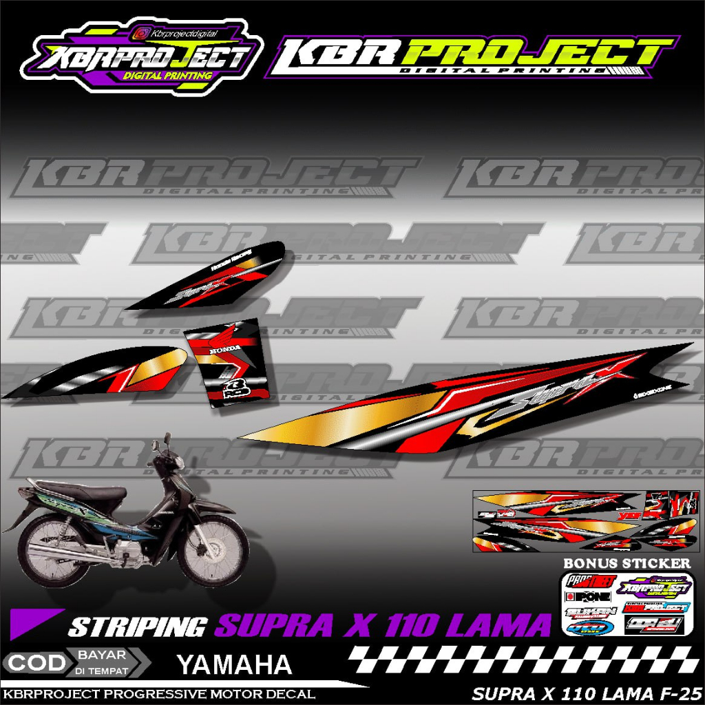 Jual SUPRA X 110 STIKER MOTOR KEREN Stiker Striping SUPRA X 110 Lis ...