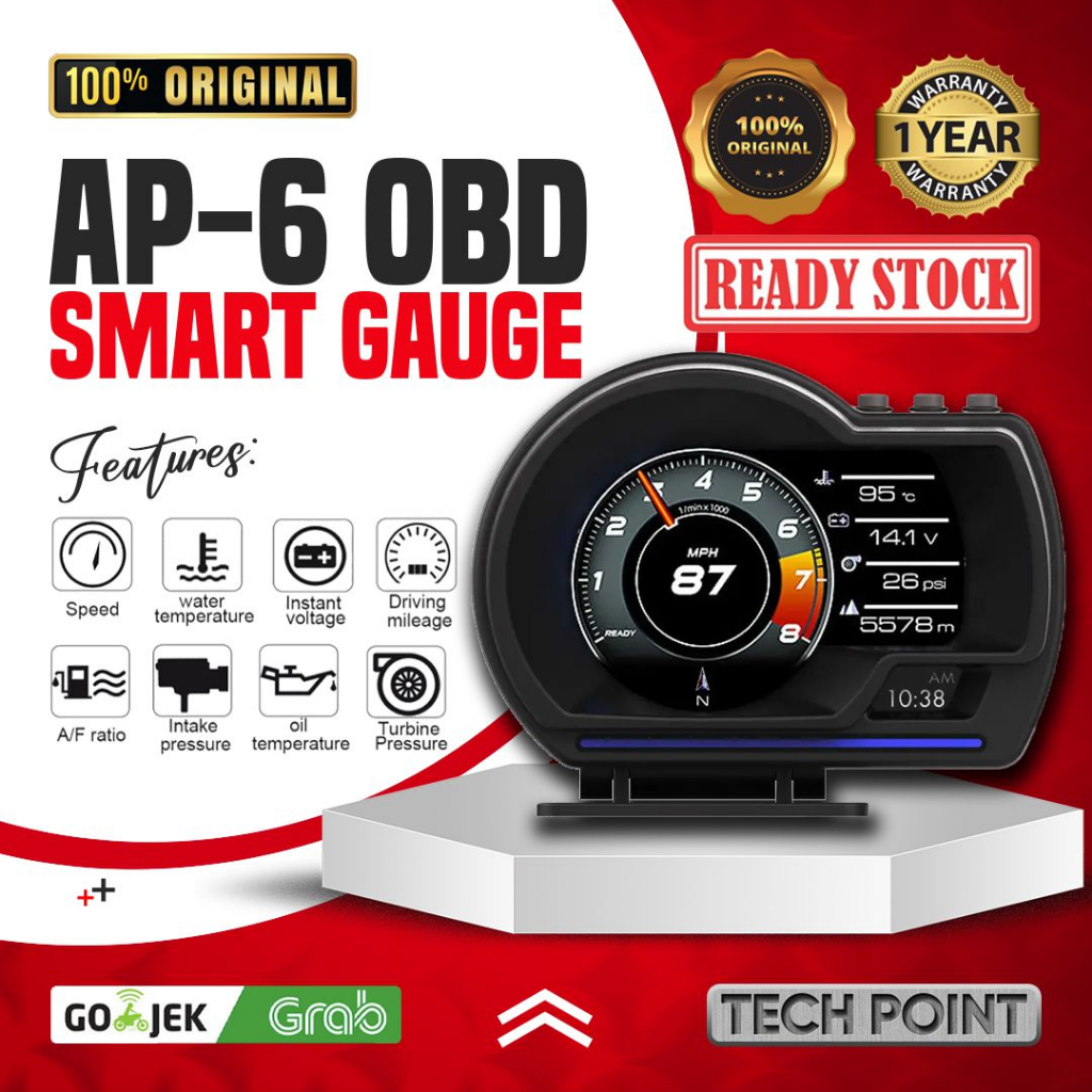 Jual AP6 OBD Smart Gauge HUD Head up Display Digital Speedometer Mobil ...