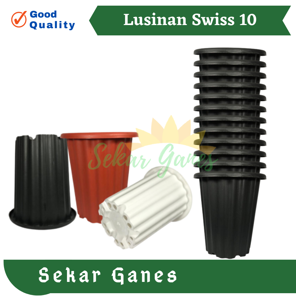 Jual PAKET Lusinan Pot Swiss 10 Putih Merah Bata Hitam Pot Yogap 10 13 ...