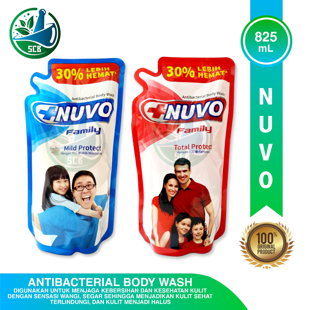 Jual Nuvo Family Antibacterial Body Wash / Sabun Mandi Cair 825mL | Shopee Indonesia