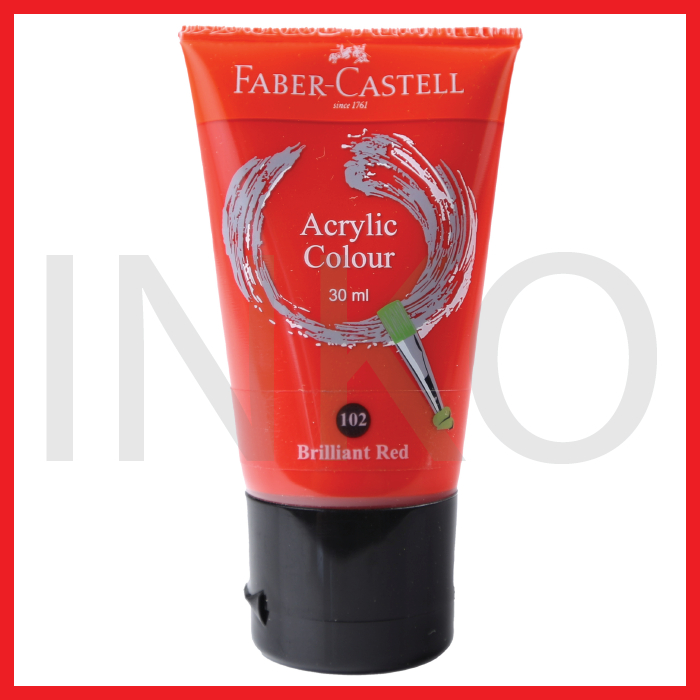 Jual FABER CASTELL ACRYLIC COLOUR BRILLIANT RED 30ML | Shopee Indonesia