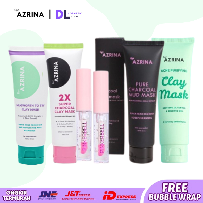 Jual Azrina Pure Charcoal Mud Mask Masker Wajah BPOM Original Halal ...