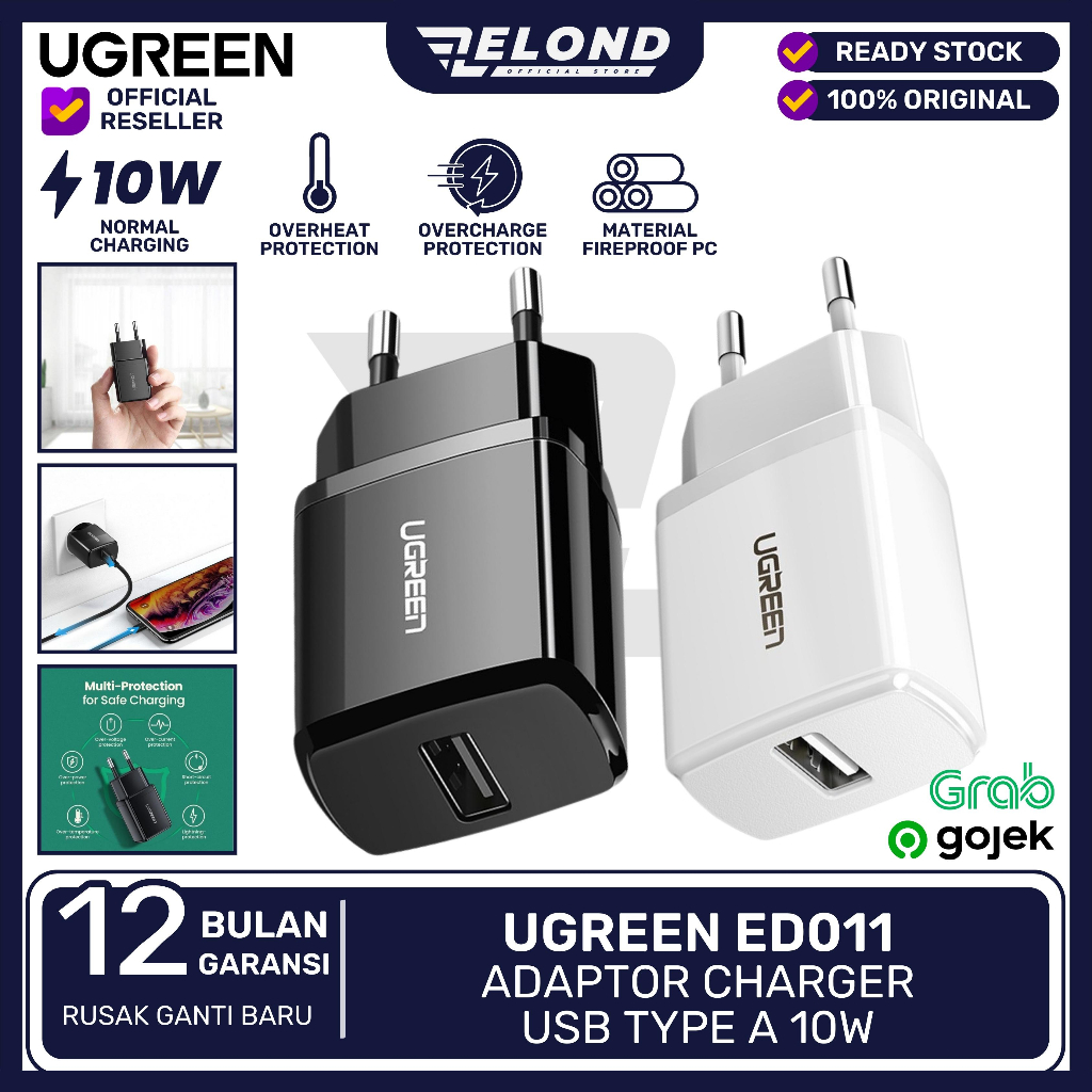 Jual UGREEN Adaptor Charger 10W USB Type A Fast Charging 5V 2A iPhone ...