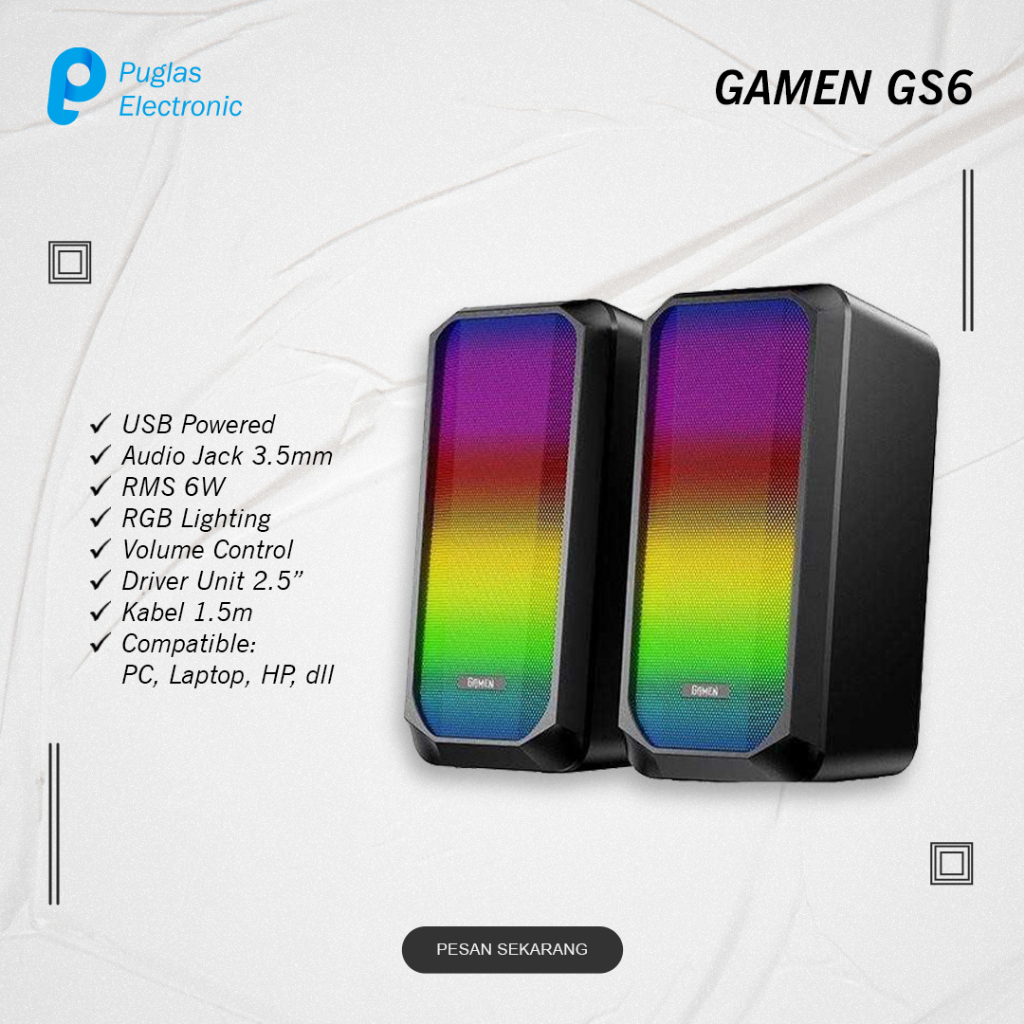 Jual Speaker Gamen GS6 Gaming Speaker PC Komputer Laptop HP | Shopee ...