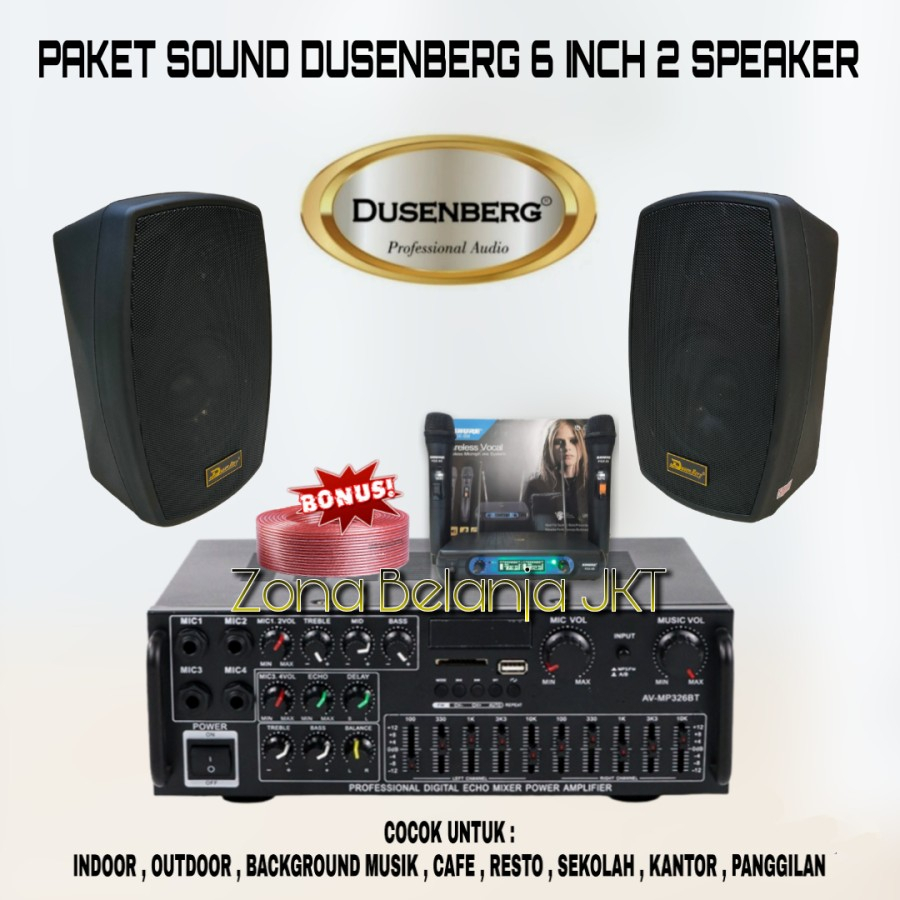 Jual PAKET SOUND SYSTEM CAFE AULA DUSENBERG 6.5 INCH 2 SPEAKER ( SET 3 ...