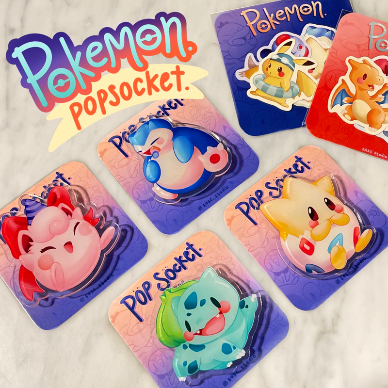 Jual POPSOCKET POKEMON lucu | jigglypuff , snorlax, bulbasaur, togepi ...