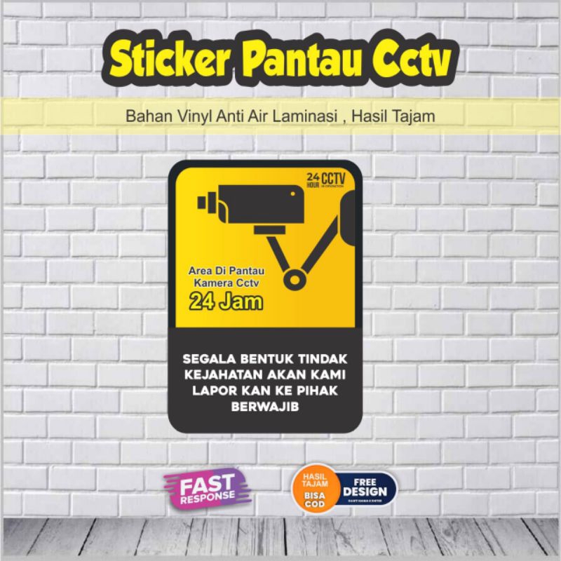 Jual Sticker cctv Laminating custom 15x21 cm | Shopee Indonesia