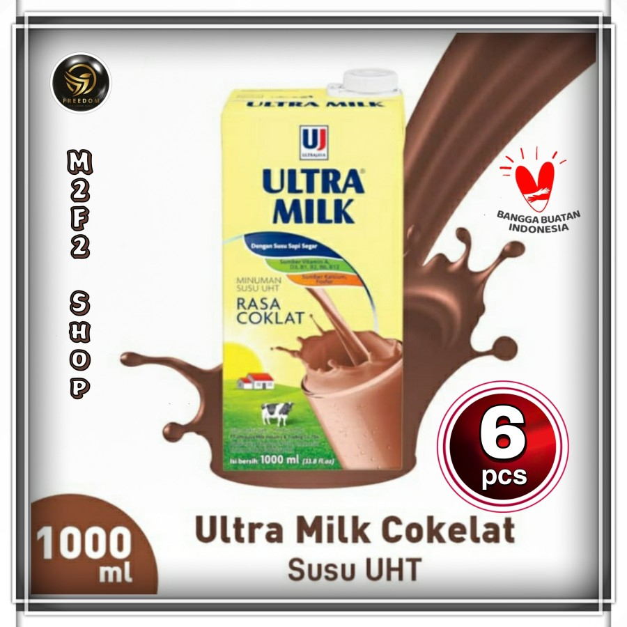 Jual Susu Ultra Milk Rasa Cokelat Kotak UHT | Coklat | Chocolate - 1000 ml (Kemasan 6 Pcs ...