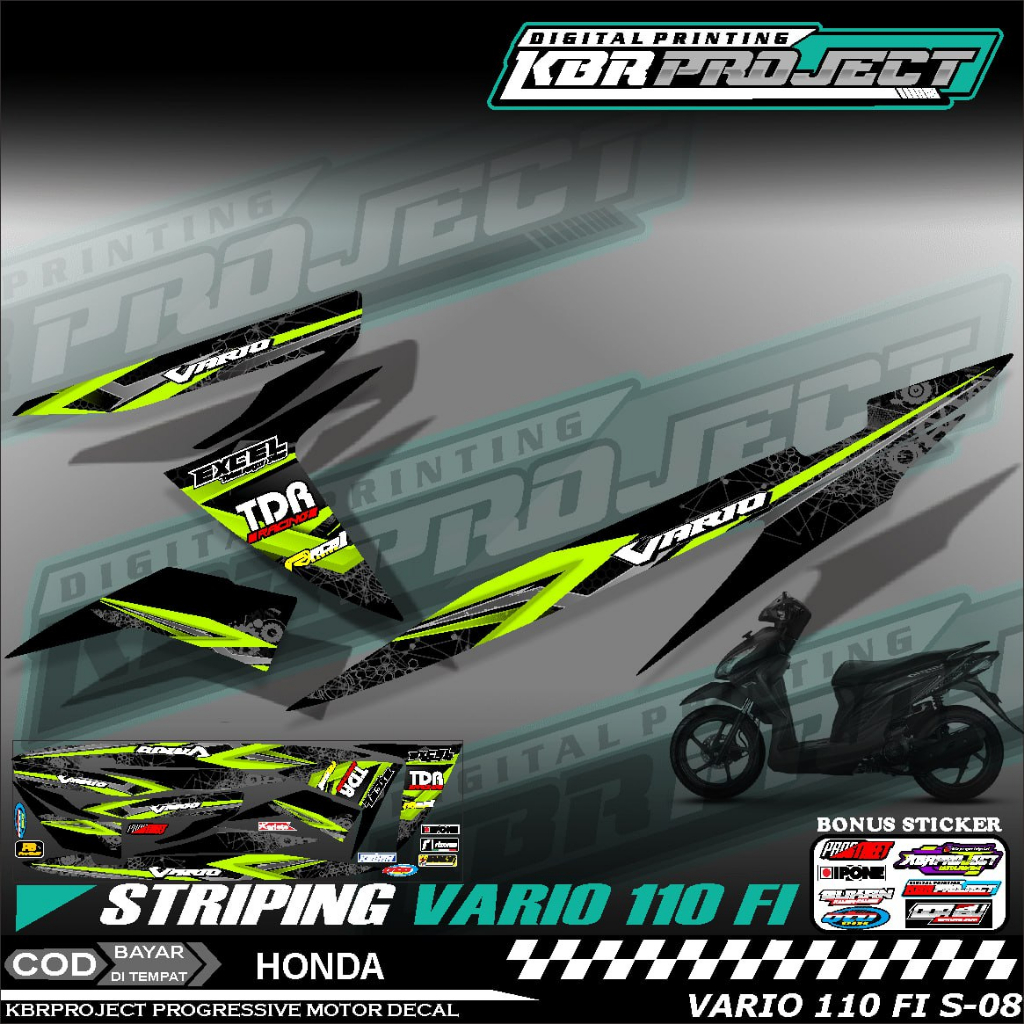 Jual VARIO FI 110 STIKER MOTOR KEREN Stiker Striping VARIO FI 110 Lis ...