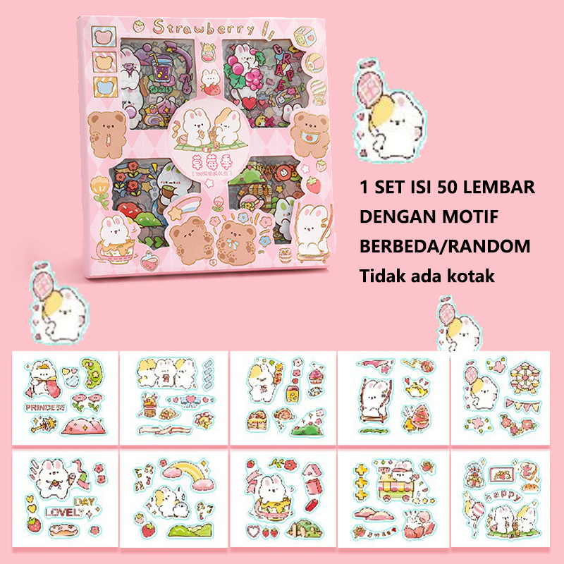 Jual 1 SET 50 LEMBAR STICKER AESTHETIC DIY / STICKER LUCU IMUT | Shopee ...