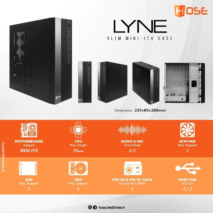 Jual PC Case Hose Lyne Mini Tower M-Atx Include PSU 380Watt | Shopee ...