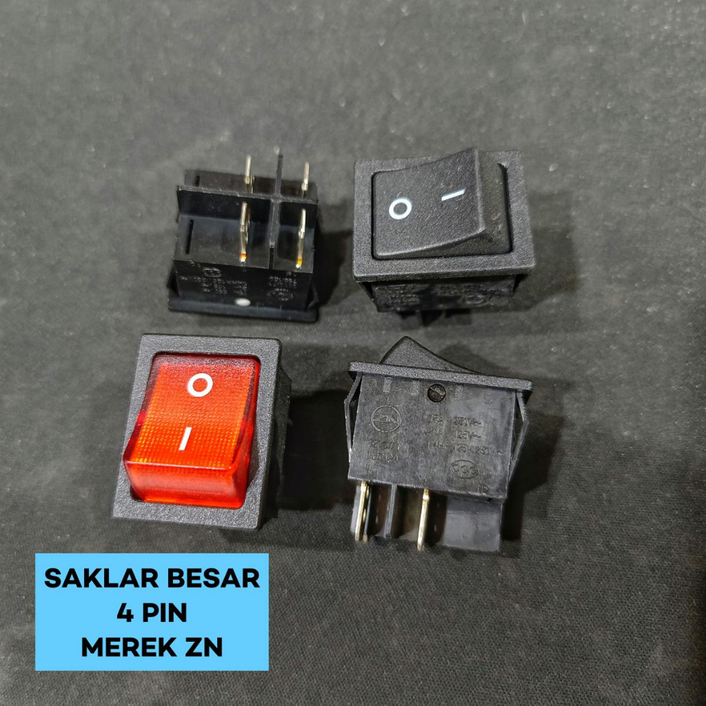 Jual Saklar Besar 4 Pin ZN Switch Swith 4P Merah / Hitam (Pilih Varian ...