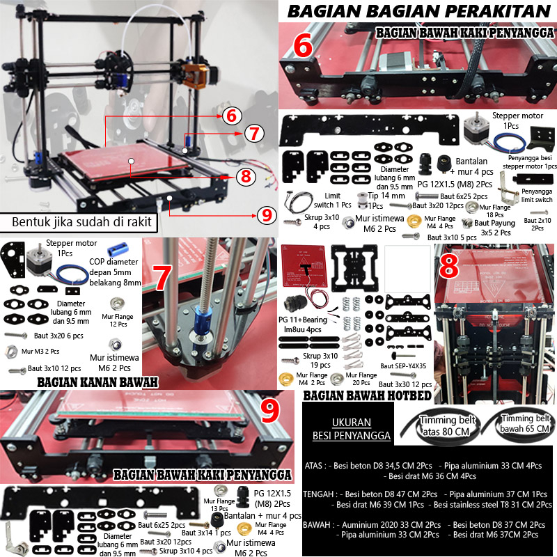 Jual EELIC TDP-SPT01 Perakitan DIY sparepart mesin cnc 3D printer prusa ...