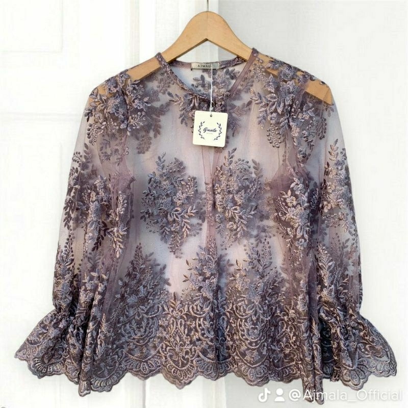 Jual Long outer Brukat Flower / Outer brokat / outer lace / Ajmala ...