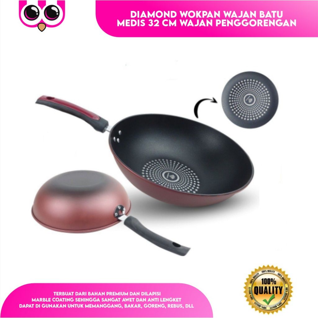 Jual DIAMOND WOKPAN WAJAN BATU MEDIS 32 CM WAJAN PENGGORENGAN | Shopee ...