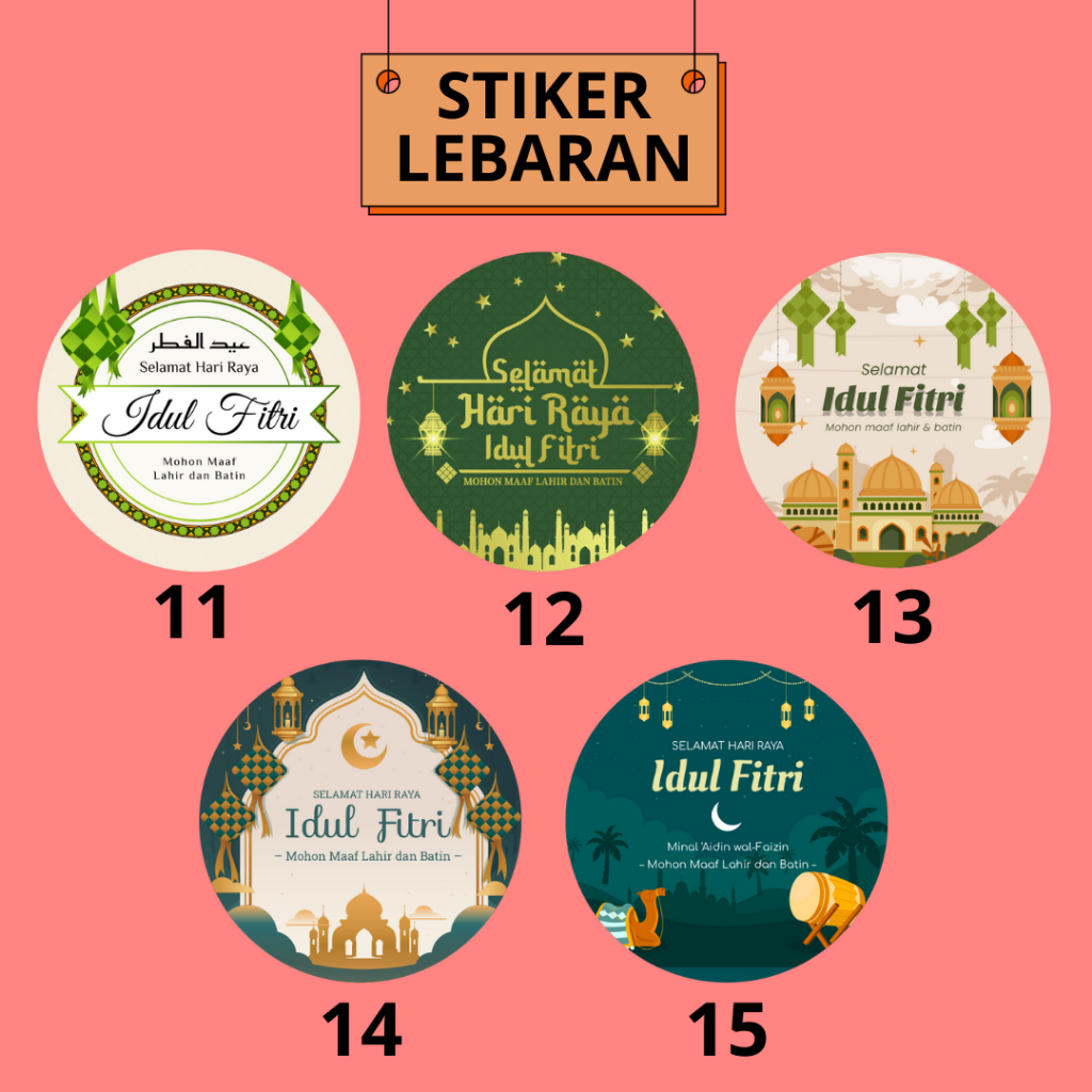 Jual Stiker Lebaran Hampers Toples Bulat 2 | Stiker IdulFitri | Vinyl ...