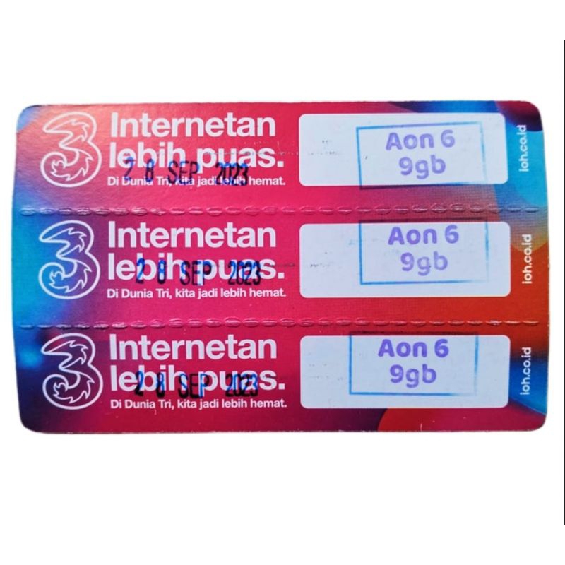 Jual VOUCHER TRI AON 6 (9GB) | Shopee Indonesia