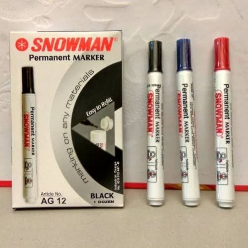 Jual [ PCS ] SPIDOL AG-12 SNOWMAN PERMANENT MARKER / SPIDOL SNOWMAN ...