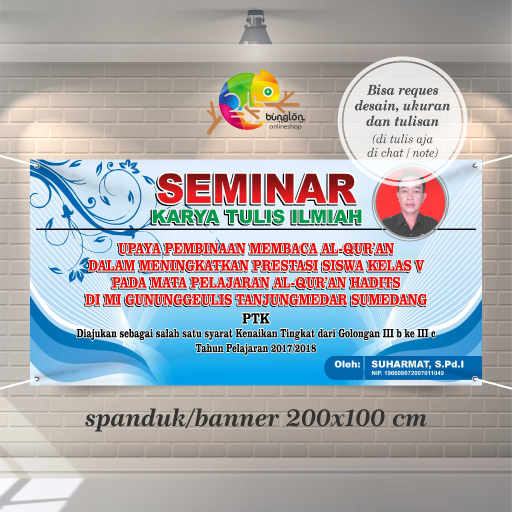 Jual 200x100 Spanduk Banner Seminar Karya Ilmiah Bisa Custom | Shopee ...
