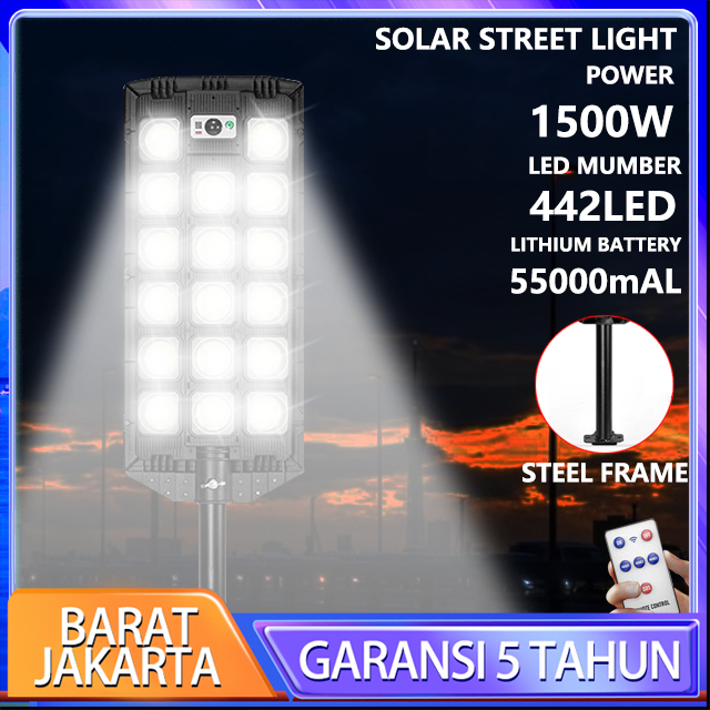 Jual 1500W lampu solar cell lampu jalan tenaga matahari garansi 5 tahun ...