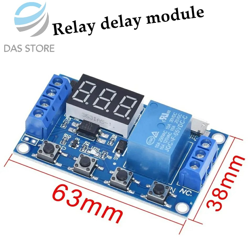 Jual Modul Relay Timer Display 4 Tombol DC 6V~30V Delay Time Module Switch Control | Shopee ...