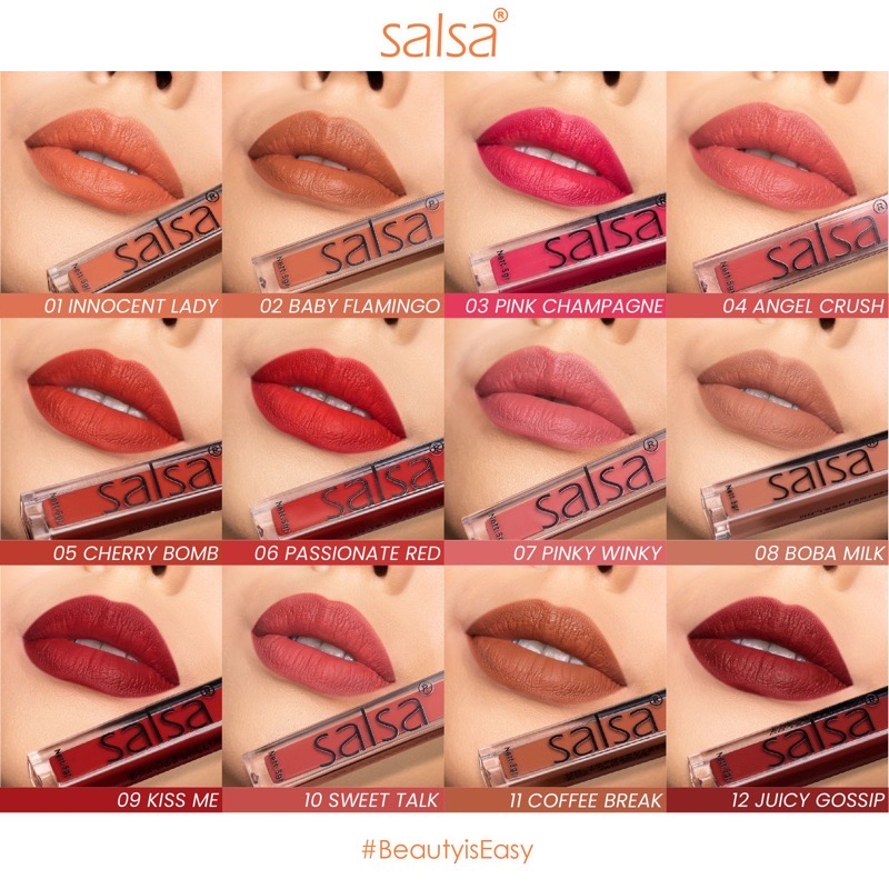 Jual SALSA DYNAMATTE LIP CREAM 01-12 / MAKEUP ORIGINAL LIPCREAM BPOM ...