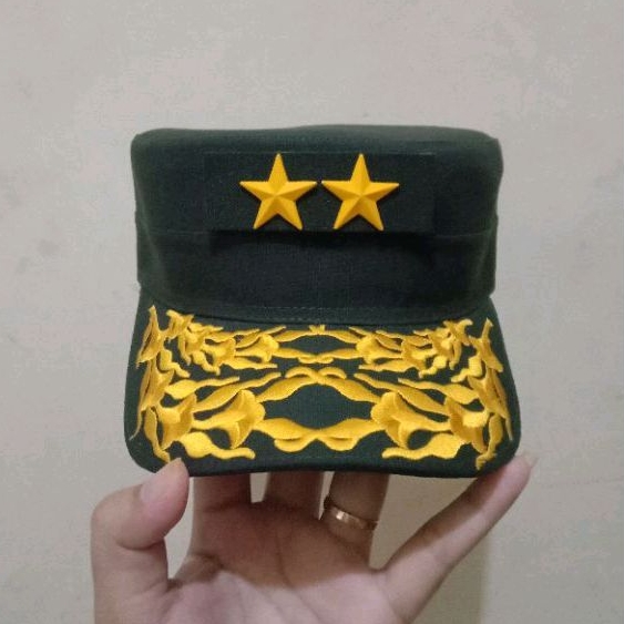 Jual TOPI PET PDH PATI TNI AD + PANGKAT MAYJEND BAHAN LOGAM - PANGKAT ...