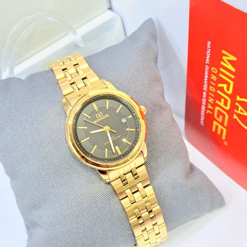 Jual jam tangan mirage, pria dan wanita warna gold | Shopee Indonesia