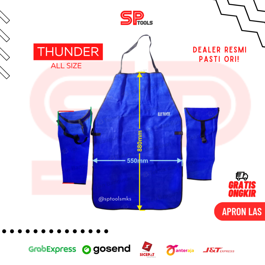 Jual APRON LAS / BAJU LAS / BAJU KERJA WELDING KULIT MERK BLUE THUNDER ...