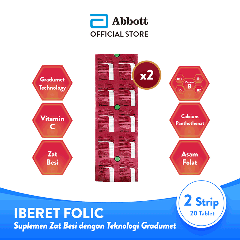 Jual Abbott Iberet Folic strip 2 x 10 tablet - Multivitamin & Mineral ...