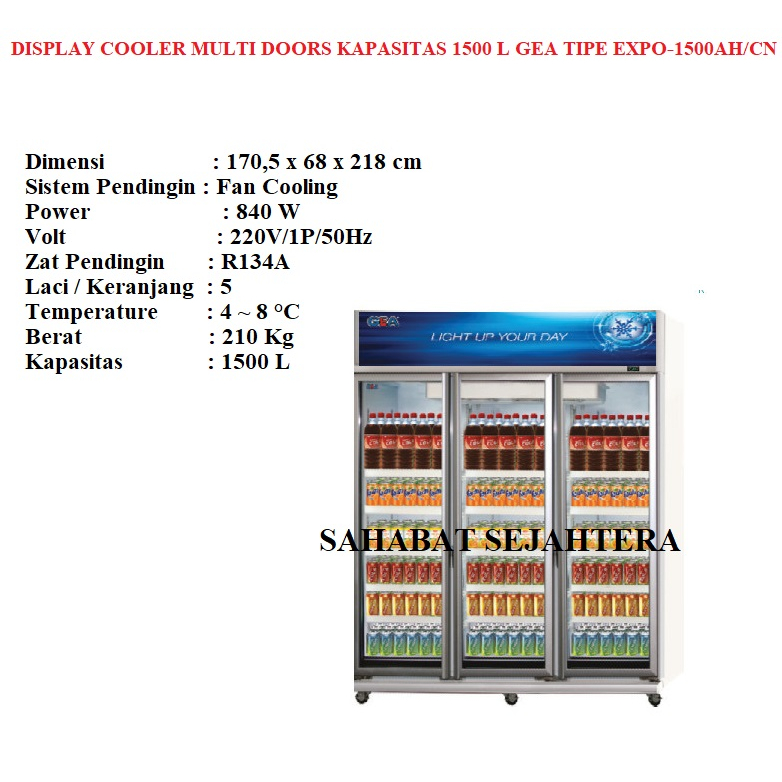 Jual GEA Display Cooler EXPO-1500AH/CN Kulkas Showcase 3 Pintu | Shopee ...
