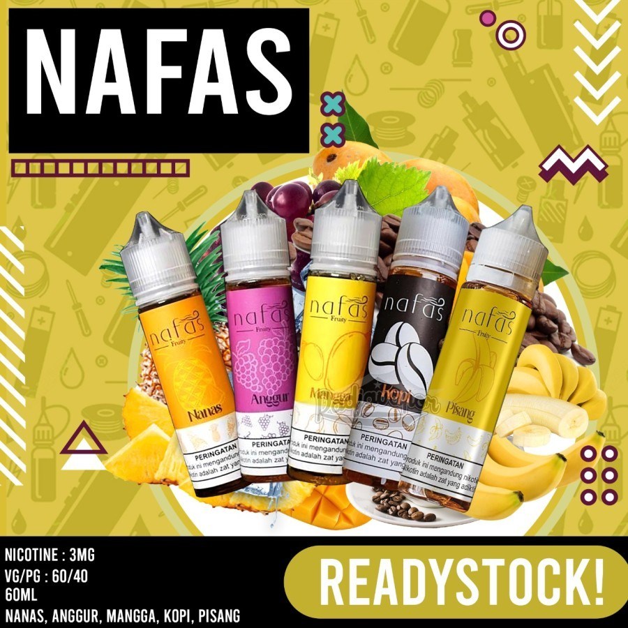 Jual EJM NAFAS 60ML FREEBASE SERIES KOPI SUSU - ENERGI - ANGGUR ...