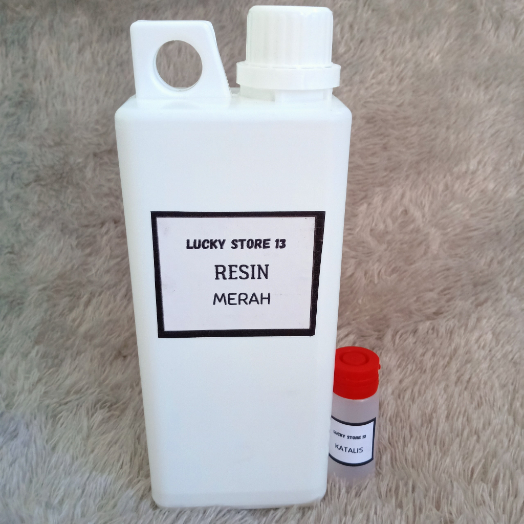 Jual RESIN MERAH 1kg + Katalis Kerajinan Resine Recin Recine Fiberglass ...