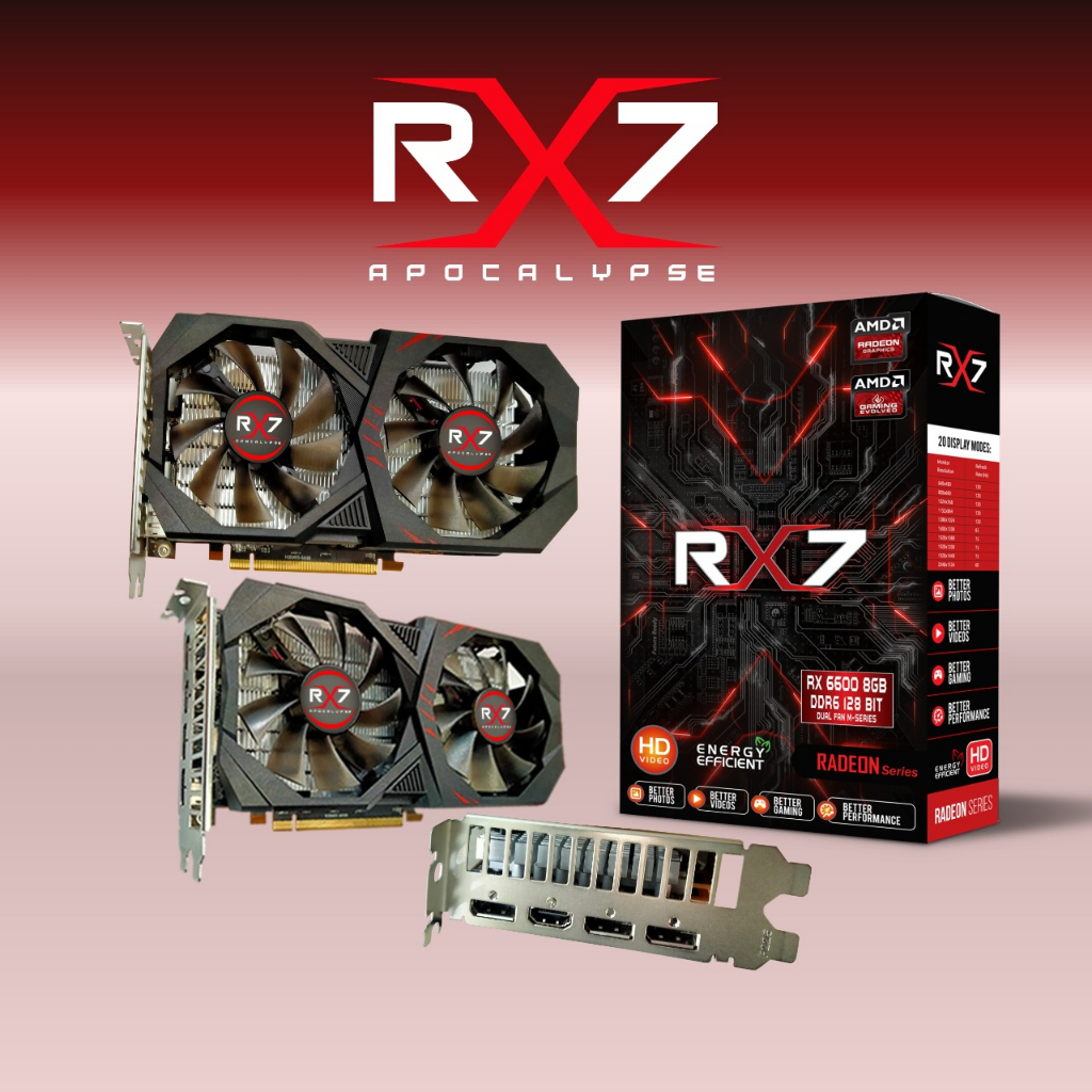 Jual VGA RX7 M SERIES RX 6600 DDR6 8GB 128 BIT RESMI | Shopee Indonesia