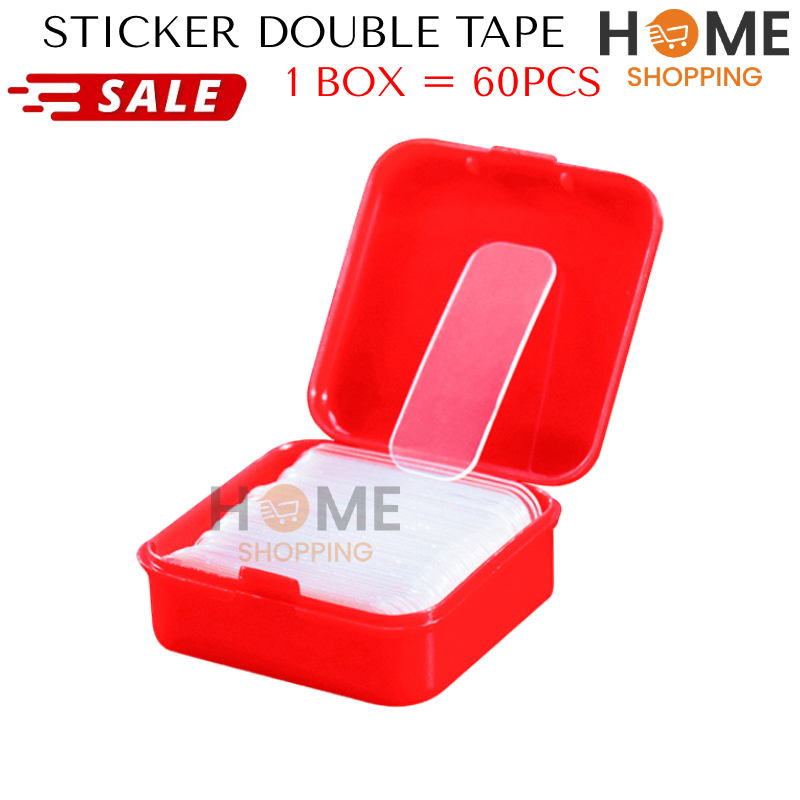Jual [HS] DOUBLE TAPE STICKER 1 BOX ISI 60PCS / DOUBLE TAPE GEL 2 SISI ...