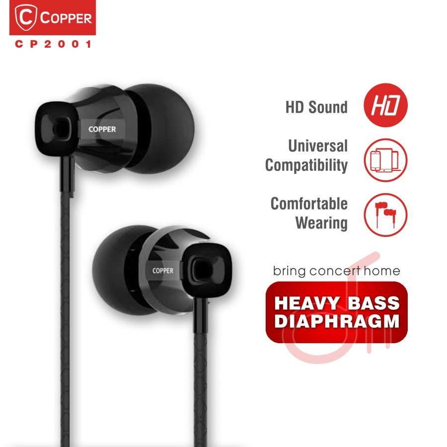 Jual Copper Earphone Series CP2001 ( Bass Best Quality ) | Shopee Indonesia