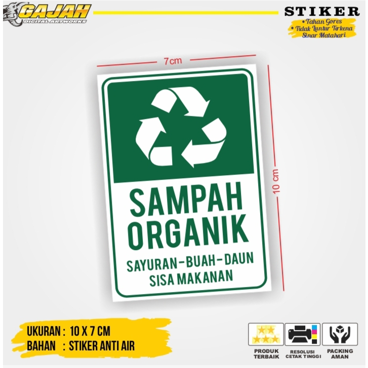 Jual Stiker Label Penanda Tempat Jenis Sampah Organik | Shopee Indonesia