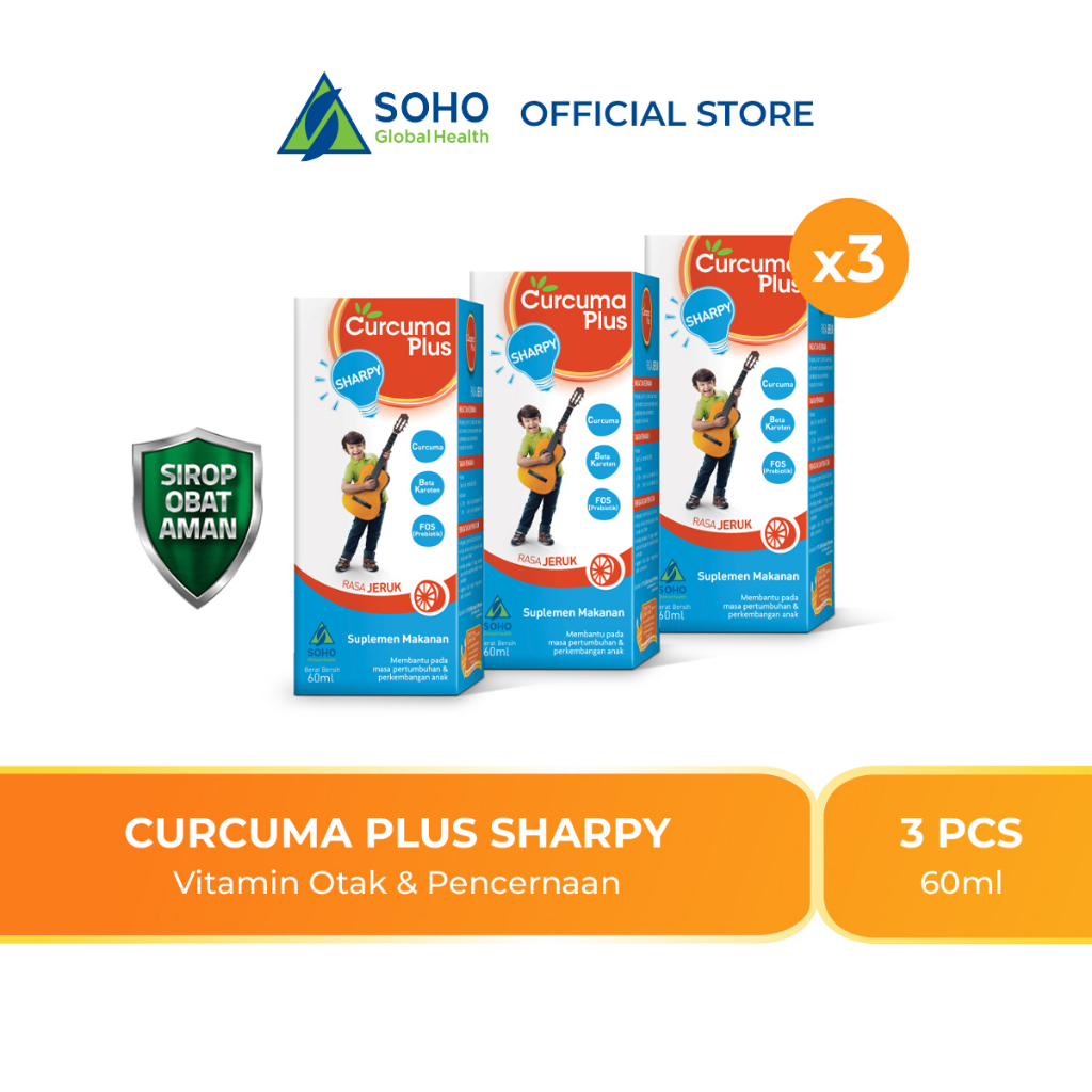 Jual Curcuma Plus Sharpy Orange Suplemen Sirup Anak 60ml - Isi 3 Pack ...