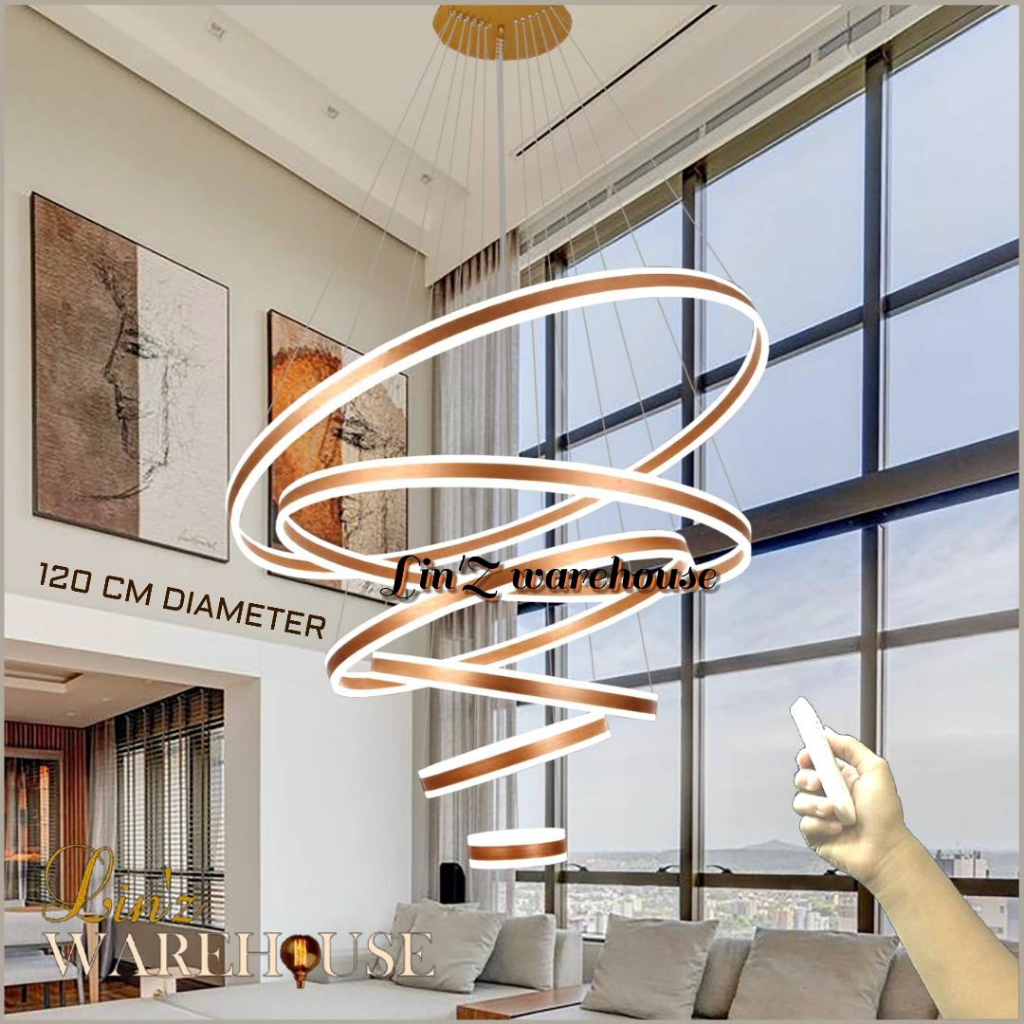 Jual Lampu gantung void MODERN DOUBLE LED RING 120 CM pendant light ...