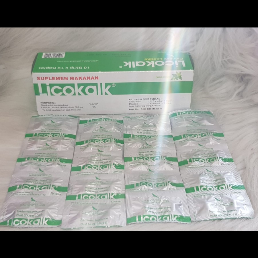 Jual LICOKALK 1 STRIP 10 KAPLET | Shopee Indonesia