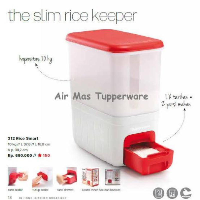 Jual TUPPERWARE murah RICE SMART TEMPAT BERAS | Shopee Indonesia